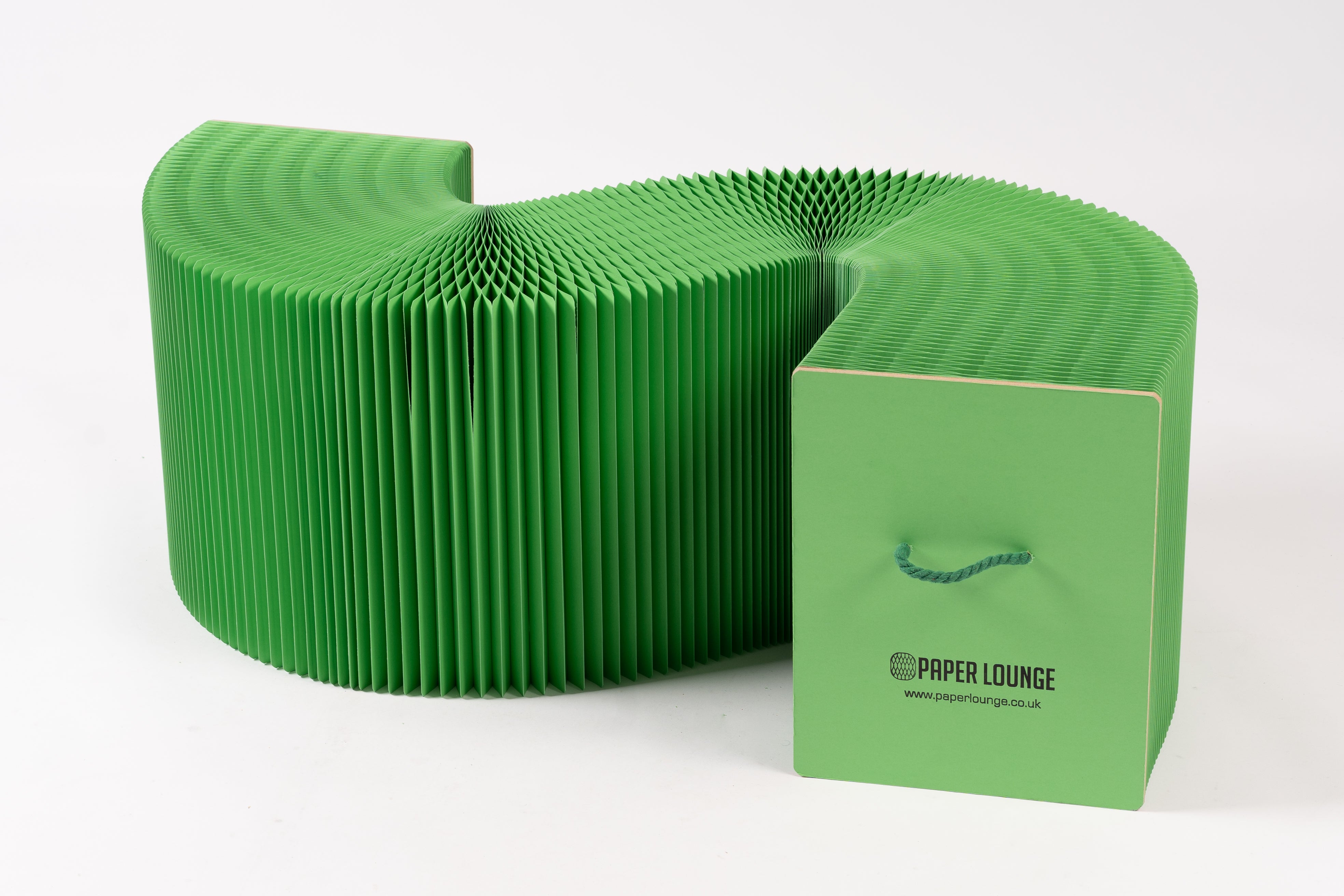 Green Foldable Paper Bench UK - Paper Lounge