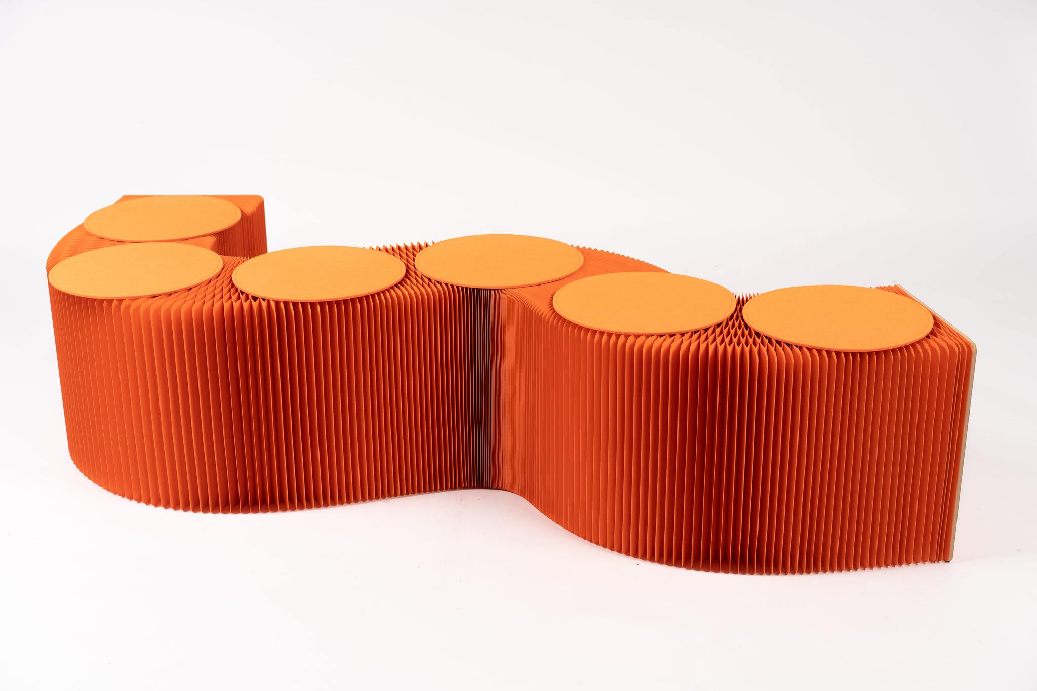 Orange Foldable Paper Bench UK - Paper Lounge