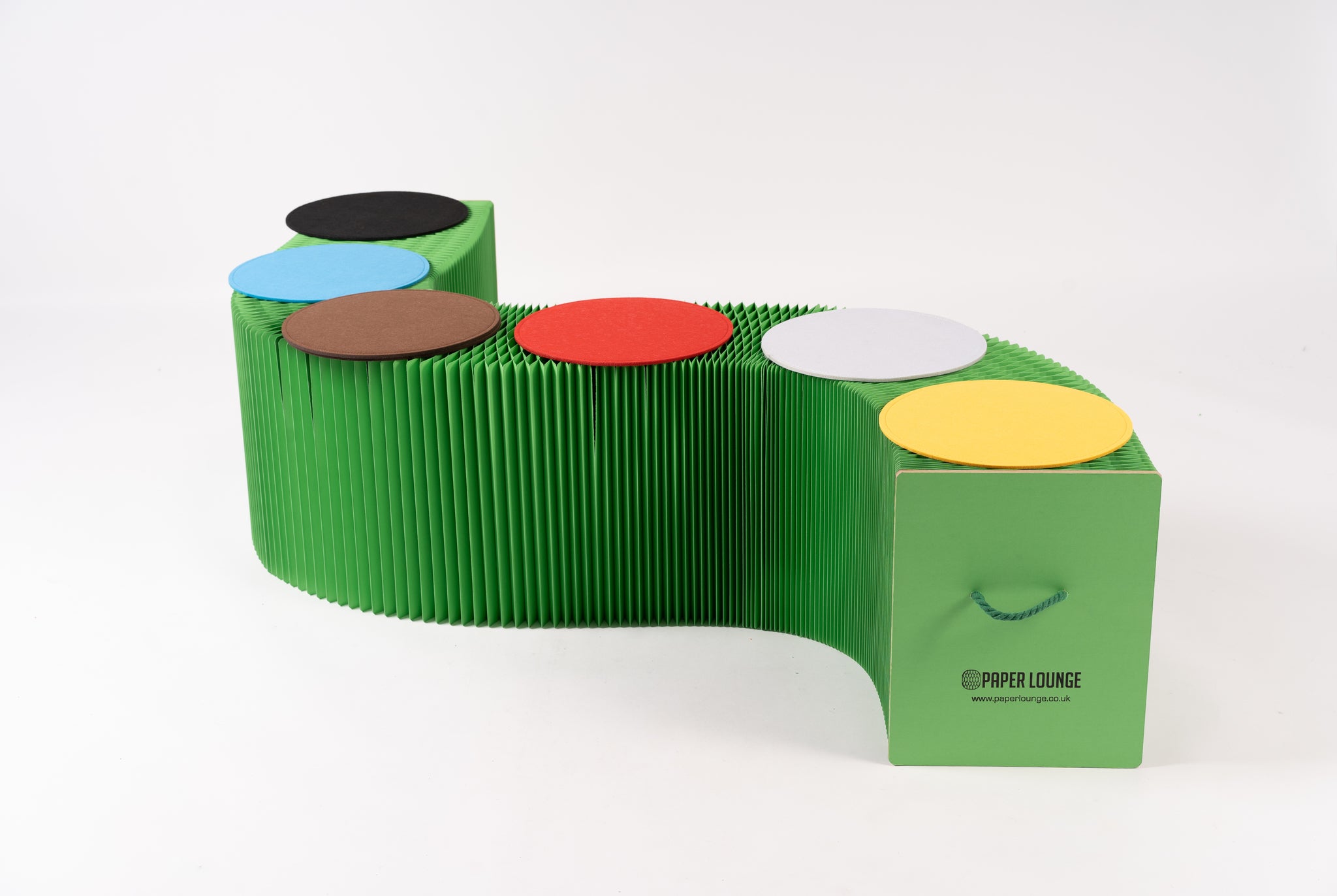 Green Foldable Paper Bench UK - Paper Lounge