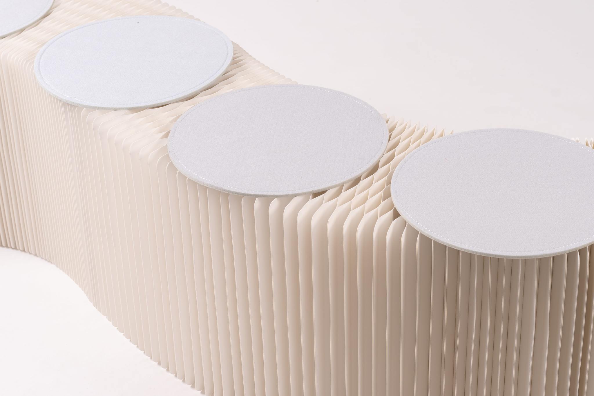 White Foldable Paper Bench UK | Paper Lounge