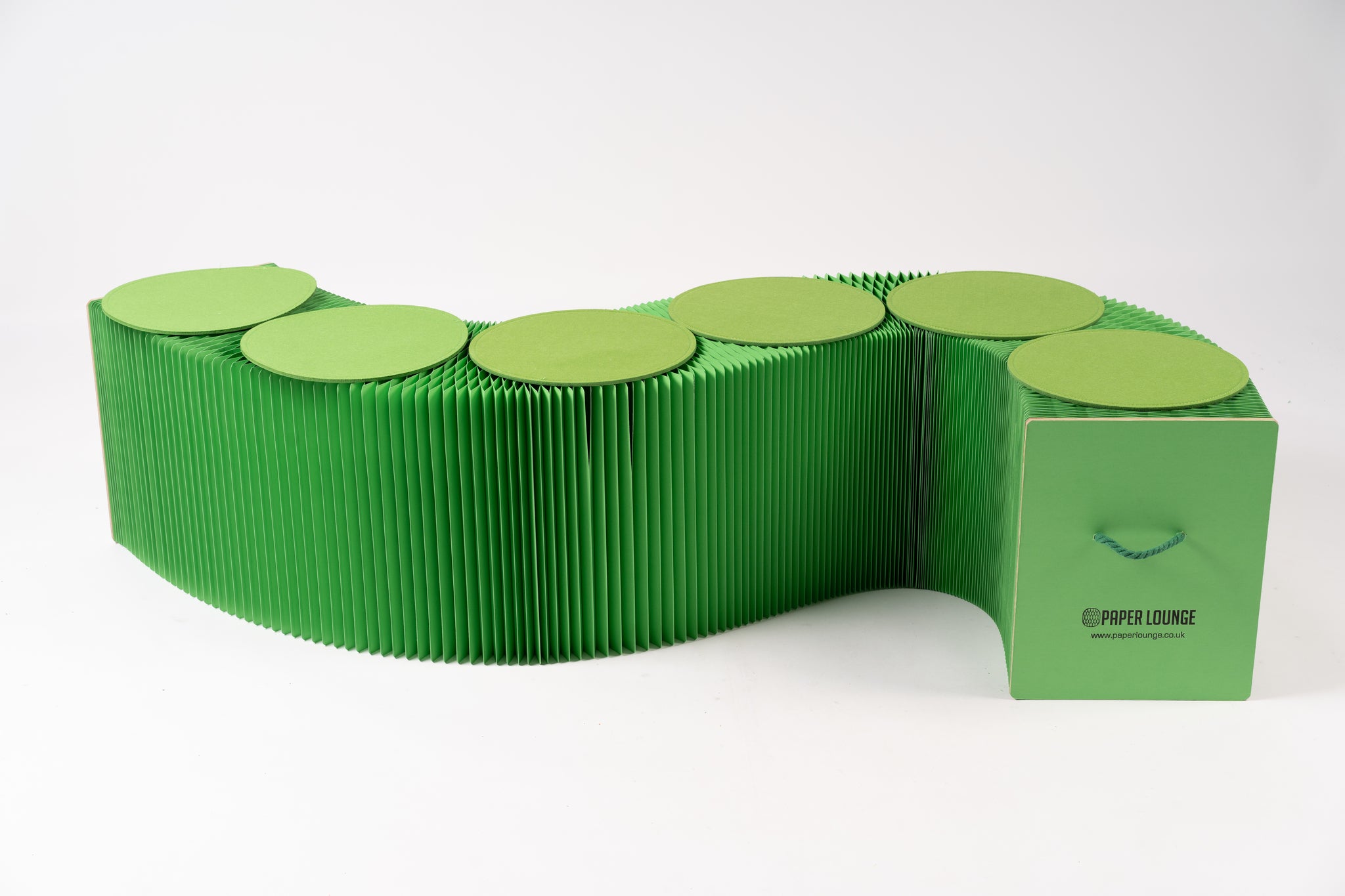 Green Foldable Paper Bench UK - Paper Lounge